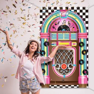 Jukebox Cutout Banner 50's Rock and Roll Banner Backdrop Birthday Party Decoration Baby Shower Birthday Party Supplies