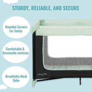 Dream On Me Zodiak Portable Playard in Mint, Lightweight, Packable and Easy Setup Baby Playard, Breathable Mesh Sides and Soft Fabric - Comes with a Removable Padded Mat