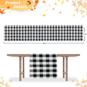 Black and White Plaid Table Runner 2 Pieces 13 x 108 Inch Buffalo Check Table Runner Wedding Table Runner Christmas Party Outdoor Gathering Decorations