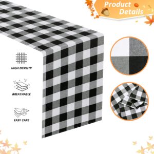 Black and White Plaid Table Runner 2 Pieces 13 x 108 Inch Buffalo Check Table Runner Wedding Table Runner Christmas Party Outdoor Gathering Decorations