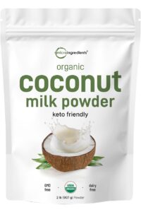 micro ingredients organic coconut milk powder, 2 pound (32 ounce), plant-based creamer, perfect for coffee, tea and smoothie, non-gmo and keto friendly