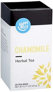 amazon brand - happy belly chamomile herbal tea bags, 20 count (previously solimo)