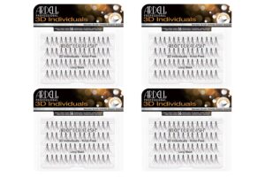 ardell 3d individuals long black false lashes x 4 packs