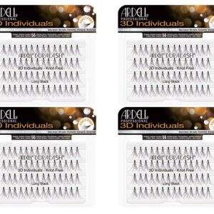 Ardell 3D Individuals Long Black False Lashes x 4 packs