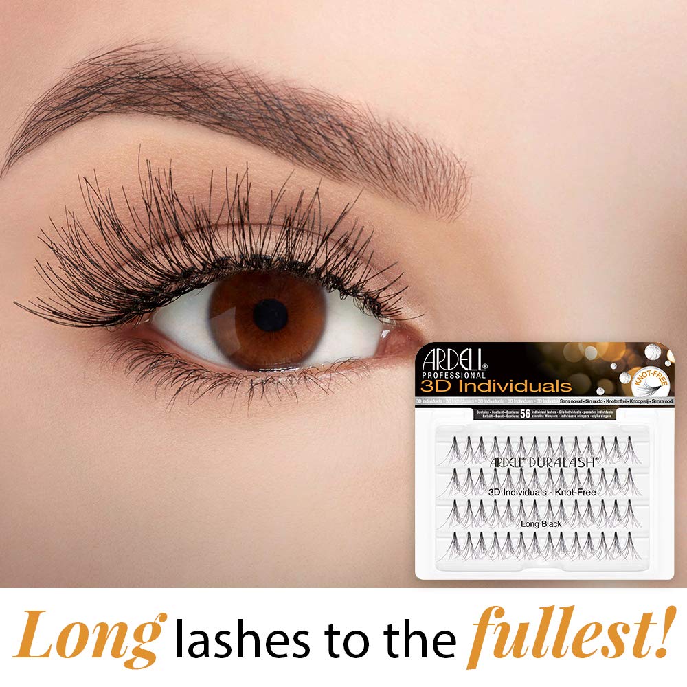 Ardell 3D Individuals Long Black False Lashes x 4 packs