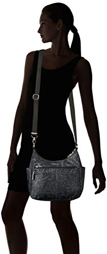 Baggallini Securtex® Anti-theft Free Time Crossbody Bag Cross Body, Midnight Blossom, One Size US