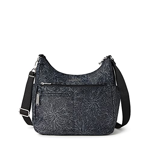 Baggallini Securtex® Anti-theft Free Time Crossbody Bag Cross Body, Midnight Blossom, One Size US