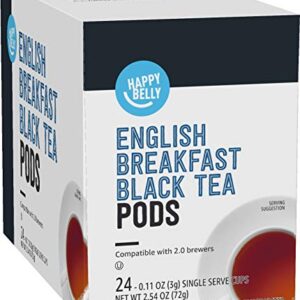 Amazon Brand - Happy Belly Tea Pods, English Breakfast, 24 Count, Compatible with 2.0 K-Cup Brewers