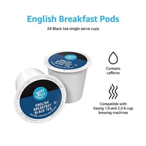 Amazon Brand - Happy Belly Tea Pods, English Breakfast, 24 Count, Compatible with 2.0 K-Cup Brewers