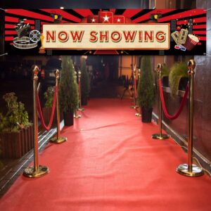 Now Showing Banner Movie Night Party Red Carpet Backdrop Party Decorations Movie Backdrop Birthday Party Banner Baby Shower Birthday Party Supplies