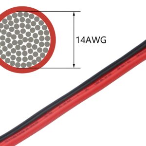 CERRXIAN 6.5FT 14AWG SAE to SAE 2 Pin Quick Disconnect Power Automotive Extension Cable with Cap for Solar Panels Battrey (Black&Red,2m)