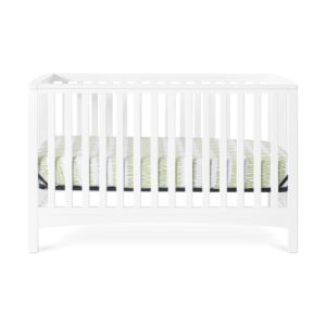 Child Craft London 4-in-1 Convertible Crib, Baby Crib Converts to Day Bed, Toddler Bed and Full Size Bed, 3 Adjustable Mattress Positions, Non-Toxic, Baby Safe Finish (Matte White)