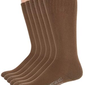 Jefferies Socks mens Military Rib Top Combat Crew Boot 6 Pack Casual Sock, Coyote Brown, Sock Size: 9-11, Shoe Size 5-8 US