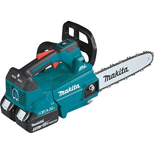 Makita XCU08PT Lithium-Ion Brushless Cordless (5.0Ah) 18V X2 (36V) LXT 14" Top Handle Chain Saw Kit, Teal