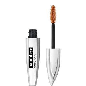 l'oreal paris makeup bambi eye mascara, lasting volume, length & lift, doe-eye definition, no clumping, washable, blackest black 0.21 fl oz