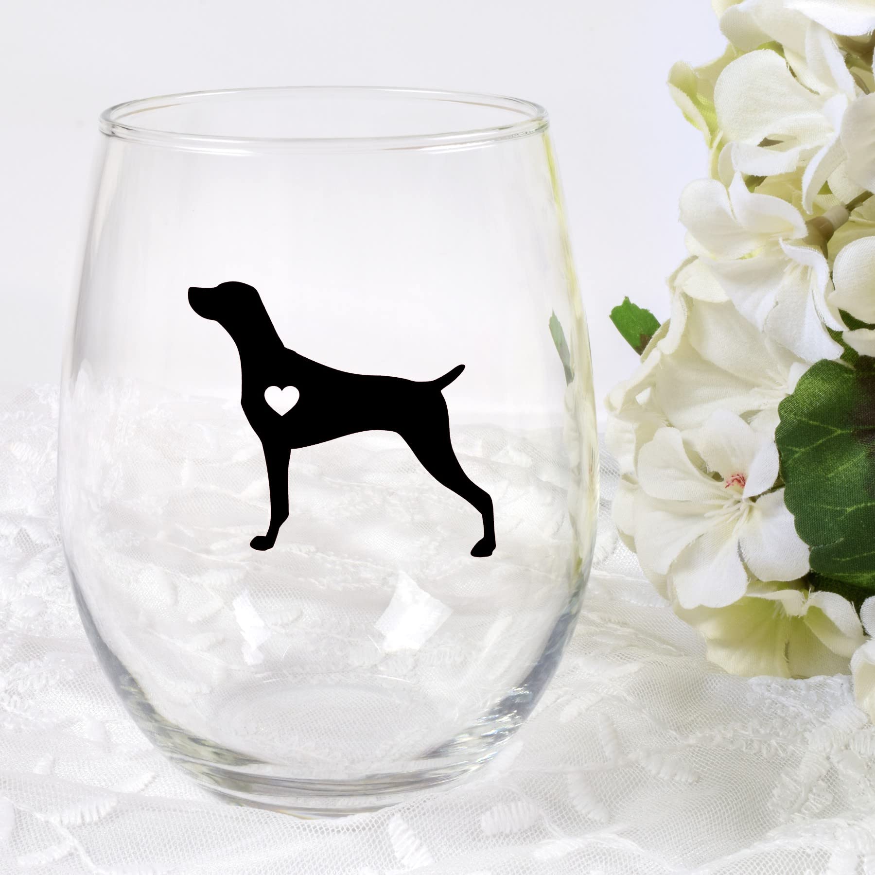 Weimaraner Wine Glass, 21 Oz, I love my Weimaraner, Dog Mom, Dog Dad, Dog Lover wine glass, Ghost Dog