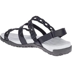 merrell women's terran braid slingback sandal, black, 8