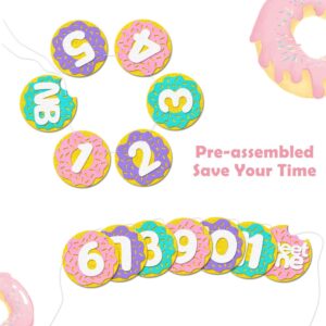 Levfla Donut Baby First Birthday Photo Banner Glitter Sweet One Doughnut Sprinkles Kids Monthly Milestone Photo Props Cake Smash Ideas Party Decoration Supplies