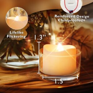 Homemory 24-Pack Flameless LED Tea Lights Candles Battery Operated, 200+Hour Fake Electric Candles TeaLights for Votive, Aniversary, Wedding Centerpiece Table Decor, Funeral, Halloween, Christmas