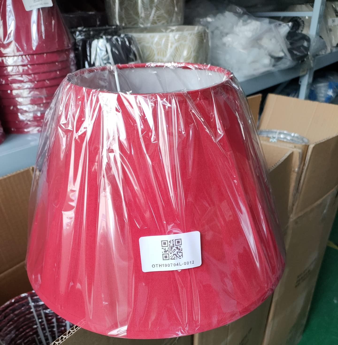 Othmro Lamp Shades Small Fabric Floor Shades Hand Crafted-Off Lampshades UNO Style Table Lamps Lampshades with Adapter for E27 E14 Base Bedroom Living Room Red