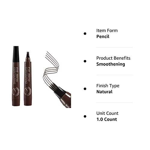 Apooliy Liquid Eyebrow Pen, Waterproof Microblading Eyebrow Pencil with a Micro-Fork Tip Applicator, Creates Natural Looking Brows Effortlessly