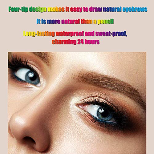 Apooliy Liquid Eyebrow Pen, Waterproof Microblading Eyebrow Pencil with a Micro-Fork Tip Applicator, Creates Natural Looking Brows Effortlessly