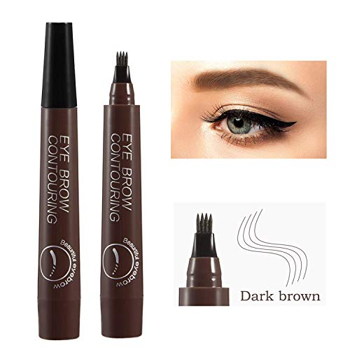 Apooliy Liquid Eyebrow Pen, Waterproof Microblading Eyebrow Pencil with a Micro-Fork Tip Applicator, Creates Natural Looking Brows Effortlessly