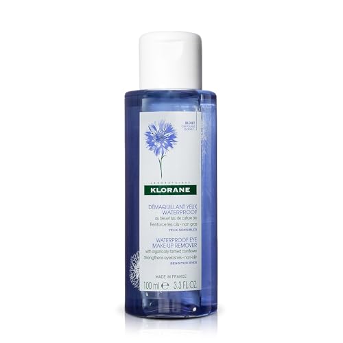 Klorane - Waterproof Eye Makeup Remover With Organically Farmed Cornflower - Sensitive Skin Approved -Fragrance Free & Paraben-Free - Vegan - 3.4 fl. oz.