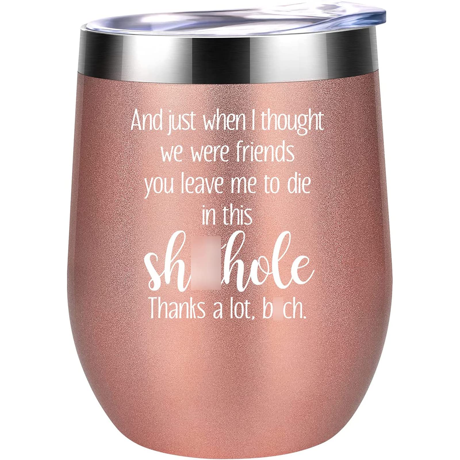 Coolife Wine Tumbler Cup - Going Away Gift for Coworker, Coworker Leaving Gifts for Women - Just When I Thought We were Friends - New Job, Farewell Gifts, Goodbye Gifts for Coworkers, Colleague, Boss