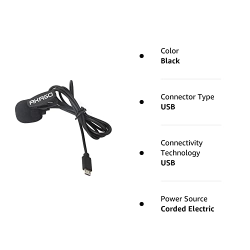 AKASO External Microphone EK7000/ EK7000 Pro/Brave 4//Brave 7 LE/Brave 4 Pro/ V50X/ V50 Elite Action Camera Only (Micro USB Port)