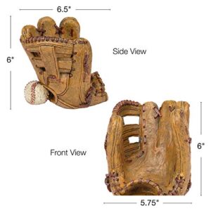 EXCELLO GLOBAL PRODUCTS Wine Bottle Holder: Unique Decorative Baseball Glove Design for Tabletop Display in Home, Kitchen, or Bar