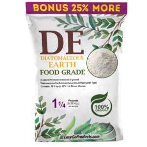 easygoproducts diatomaceous earth - 100% natural food grade - de fresh water - 1.25 pounds (egp-de-01)