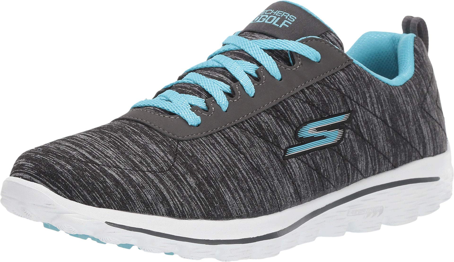 Skechers Go Golf Women's Go Walk Sport Relaxed Fit Golf Shoe, Black/Blue, 6.5 M US