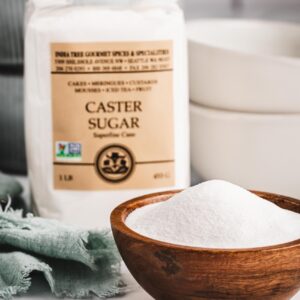 India Tree Superfine Caster Sugar, 1.75 Pound, Fine Sugar for Cakes, Meringues, Custards, Mouses, Iced Tea & Fruit