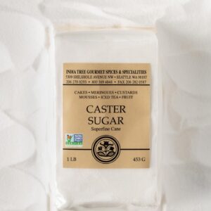 India Tree Superfine Caster Sugar, 1.75 Pound, Fine Sugar for Cakes, Meringues, Custards, Mouses, Iced Tea & Fruit