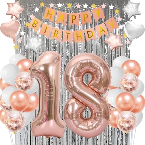 18th Birthday Decorations for Girls 18 Birthday Decorations for Girls 18 Balloon Numbers 18th Birthday Party Decorations