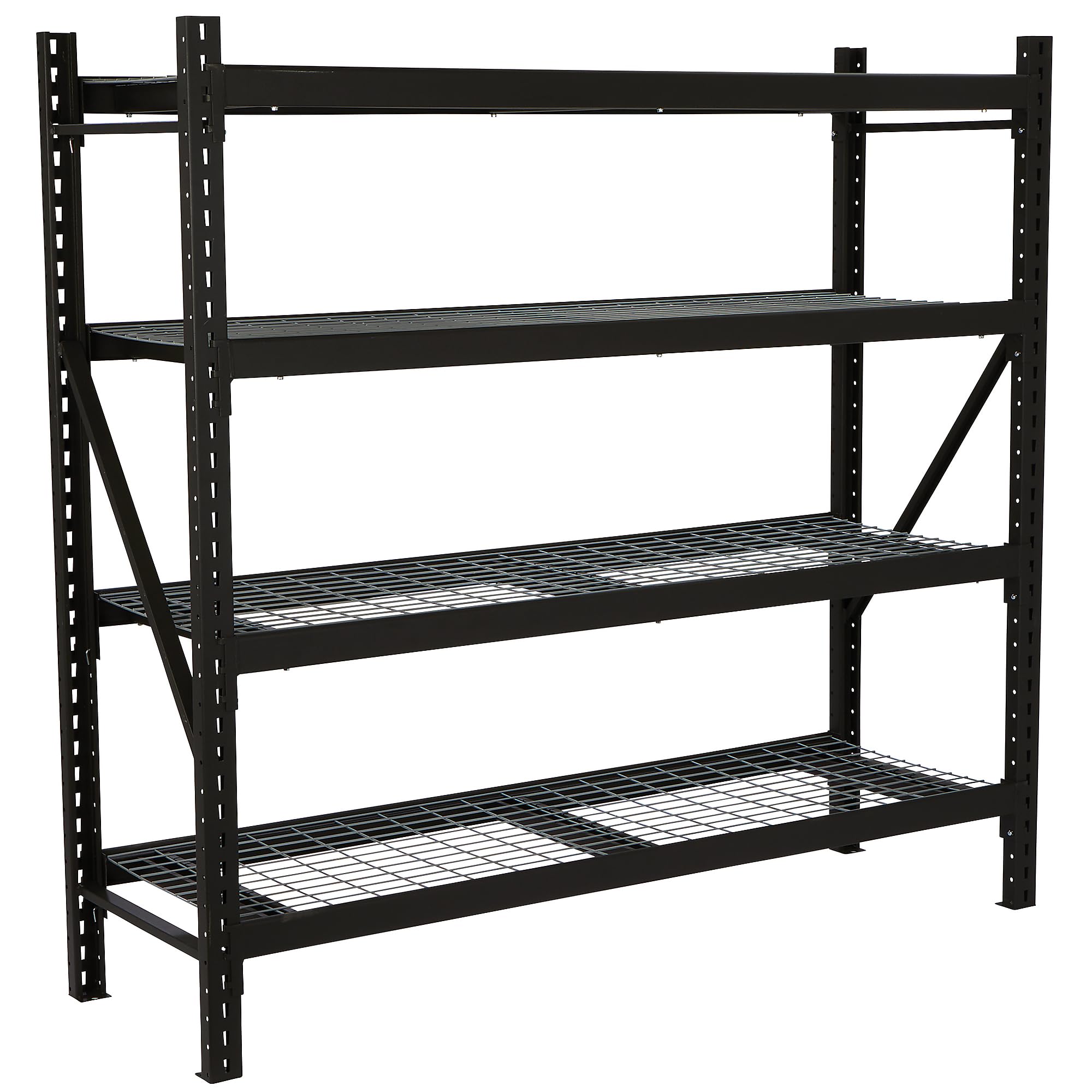 Ironton 4-Tier Industrial Shelving Rack - 77in.W x 24in.D x 72in.H, Model# 2611T002