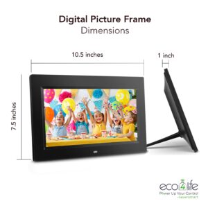 10 inch Digital Picture Frame, Sonicgrace USB Digital Photo Frames with Remote Control,16:9 LCD Screen with Slide Show,Plug and Play, Support SD Card, Gifts for Parents, Family, Women