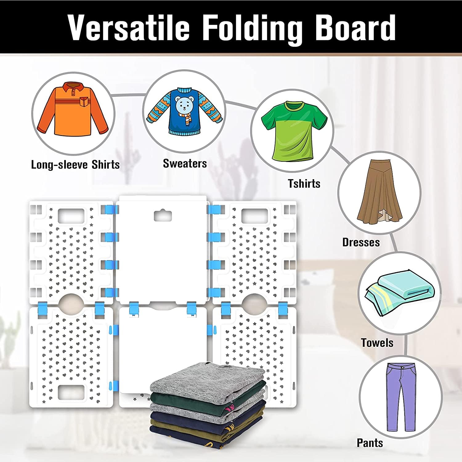 BoxLegend V4 Shirt Folding Board Enlarged and Widened Shirt Folder Folding Adults Laundry Tool Clothes Folder Laundry folders Folding Boards for tshirt, Sweater, Pants, Dresses, White