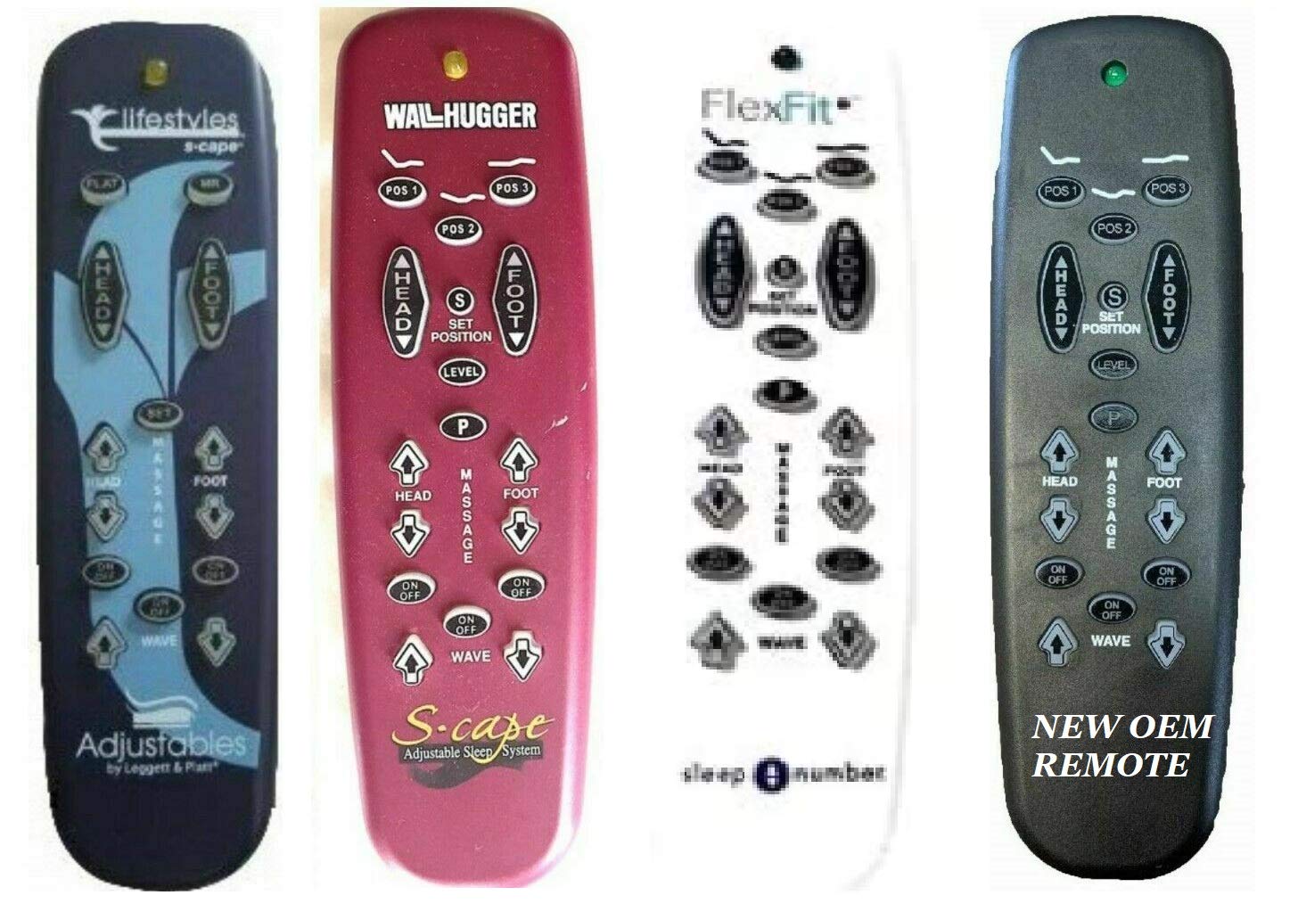 Leggett & Platt Adjustable Bed Replacement Remotes, All Models and Styles (Lifestyles S-Cape)