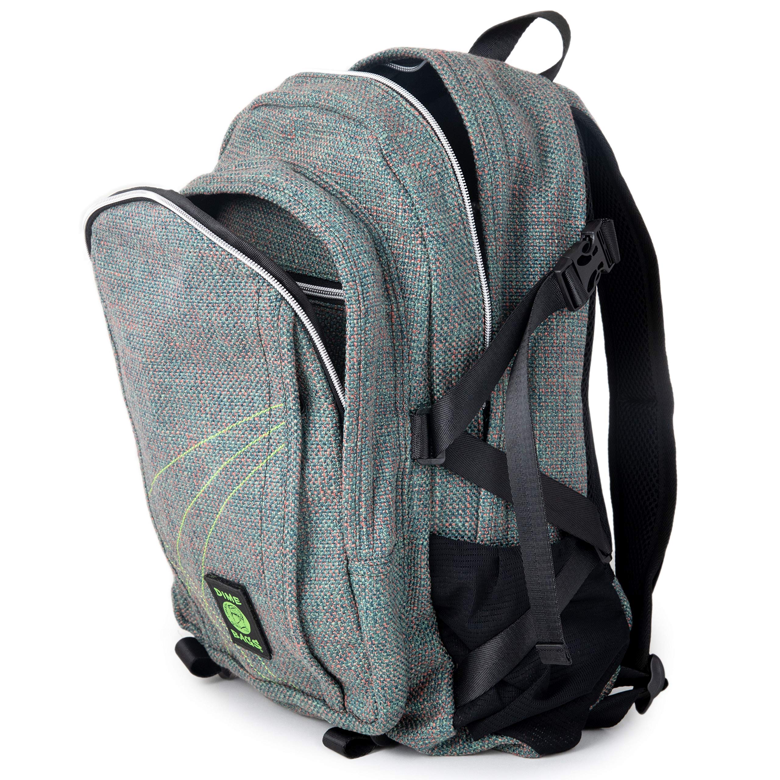 DIME BAGS Urban Hemp Backpack | Original Hemp Backpack for All Genders | Includes Secret Pocket & Removable Airtight Poly Bag (Aqua)