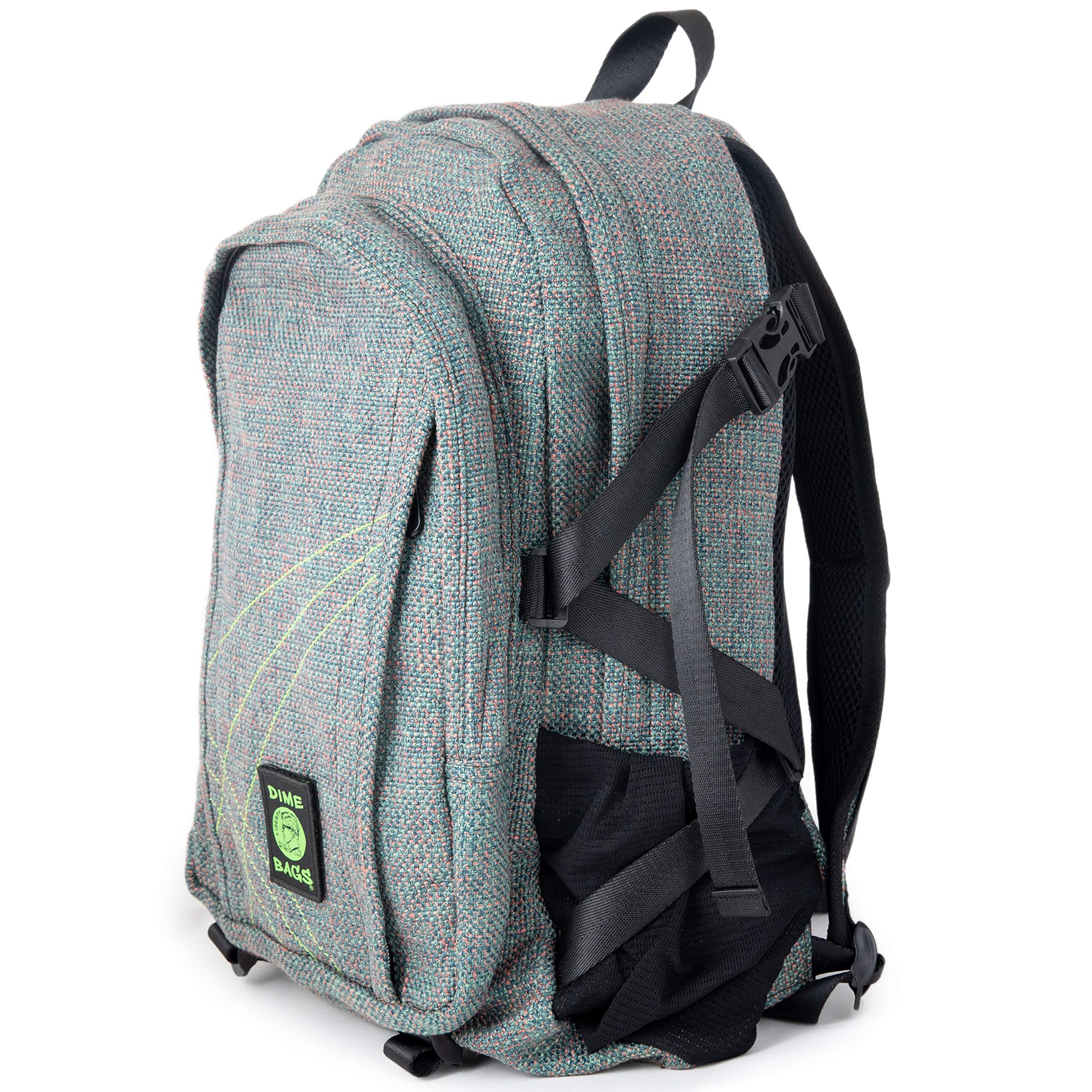 DIME BAGS Urban Hemp Backpack | Original Hemp Backpack for All Genders | Includes Secret Pocket & Removable Airtight Poly Bag (Aqua)