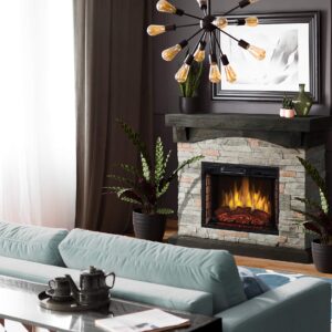 Muskoka 42" Sable Mills Grey Faux Stone Mantel Electric Fireplace