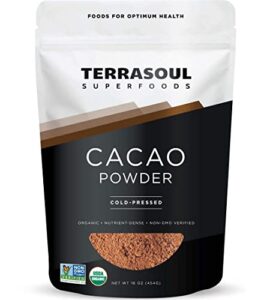 terrasoul superfoods raw organic cacao powder, 2 lbs (2 pack) - raw | keto | vegan