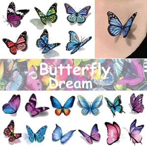 ooopsi butterfly tattoos for kids womens - 110 pcs 3d tattoos, colorful body art temporary tattoos, butterfly party favors