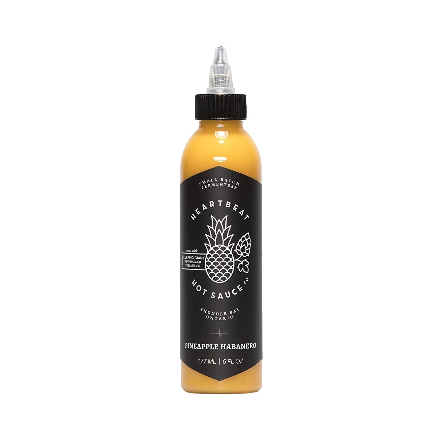 Heartbeat Hot Sauce- Pineapple Habanero, 6 oz- Small Batch & Handmade, Vegan, Preservative Free