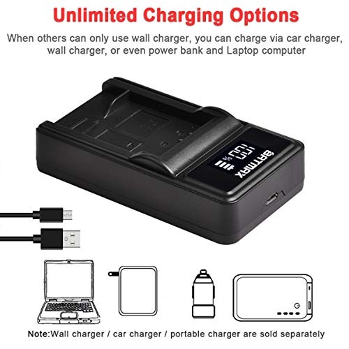 Batmax 2Pcs NB-11L NB-11LH Battery + USB LED Charger for Canon PowerShot A2300 is, A2400 is, A2500, A2600, A3400 is, A3500 is, A4000 is, ELPH 190 is, ELPH 180, 170 is, ELPH 160, 150 is, 140 is, 135 I