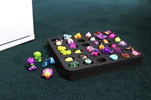 Polar Whale Toy Figurine Character Drawer Organizer Washable for Home Bedroom Playroom Compatible with Shopkins Hatchimals Colleggtibles 7.1 x 8.6 x 1 Inches Black Foam 36 Compartments