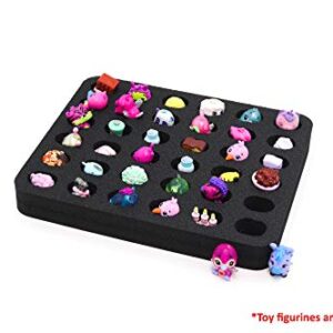 Polar Whale Toy Figurine Character Drawer Organizer Washable for Home Bedroom Playroom Compatible with Shopkins Hatchimals Colleggtibles 7.1 x 8.6 x 1 Inches Black Foam 36 Compartments