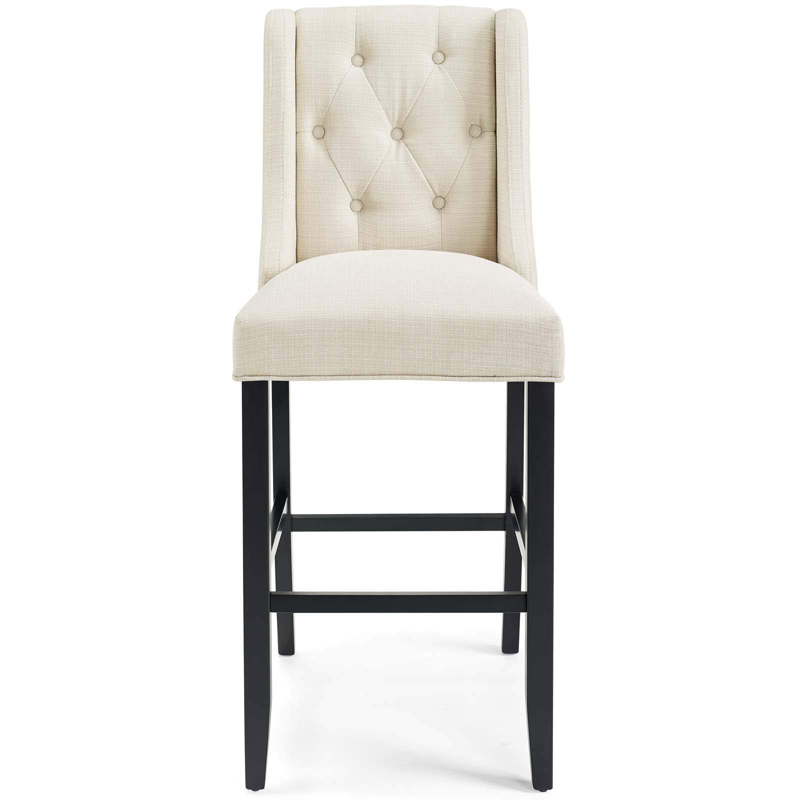 Modway Baronet Tufted Button Fabric Bar Stool, Beige